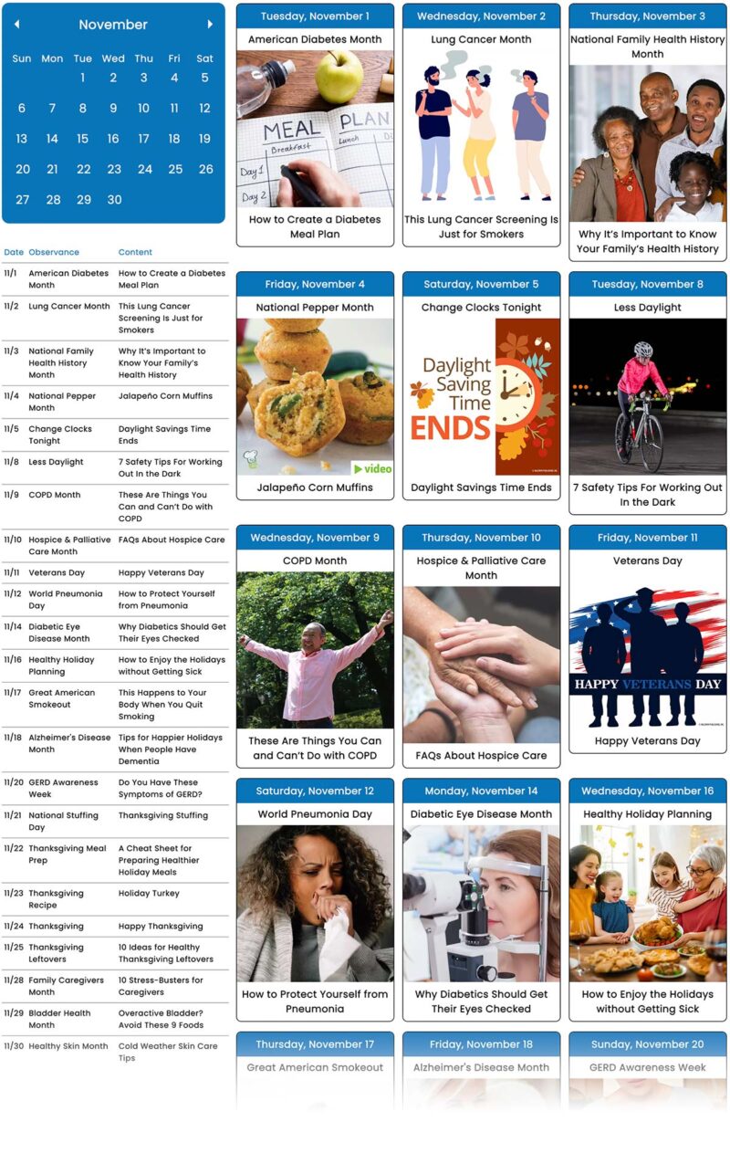 Health Observance Content for Social Media – Baldwin Publishing