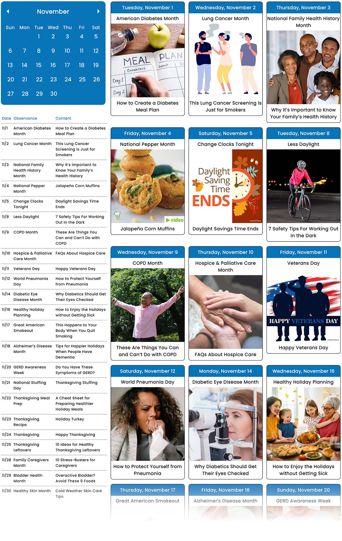 Health Observance Content for Social Media – Baldwin Publishing