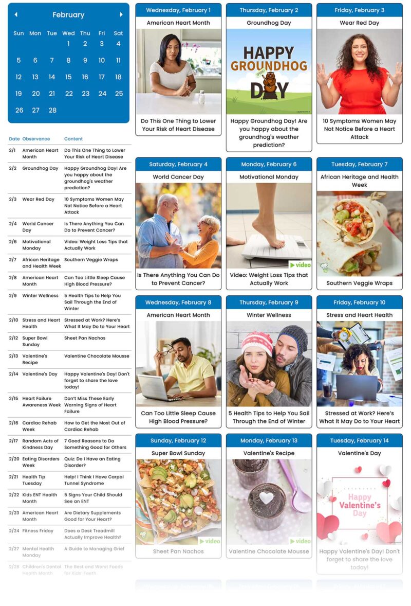 Health Observance Content for Social Media – Baldwin Publishing