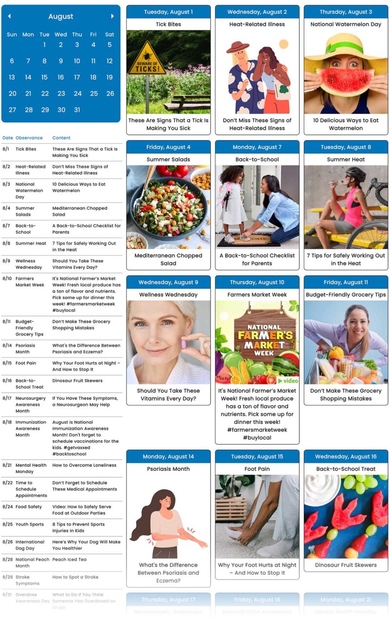 Health Observance Content for Social Media – Baldwin Publishing