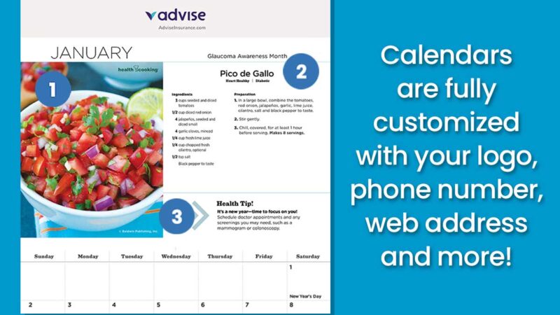 Engage with Branded Healthy Recipe Calendars | Baldwin Publishing